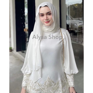 Shawl Putih Shawl Off White Shawl Cream Shawl Chiffon Off White Shawl ...