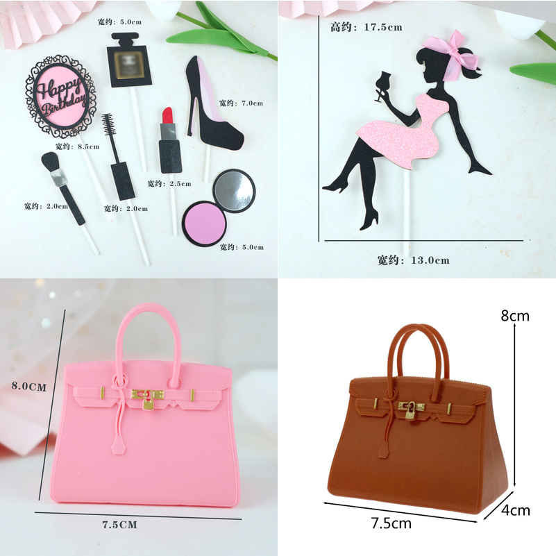- Women Lady Cake Topper Decoration / Birthday Party women luxury bag ...
