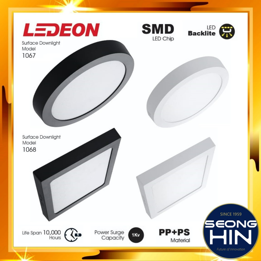 LEDEON 20w Surface Mounted LED Panel Light 6500K Daylight / Surface ...