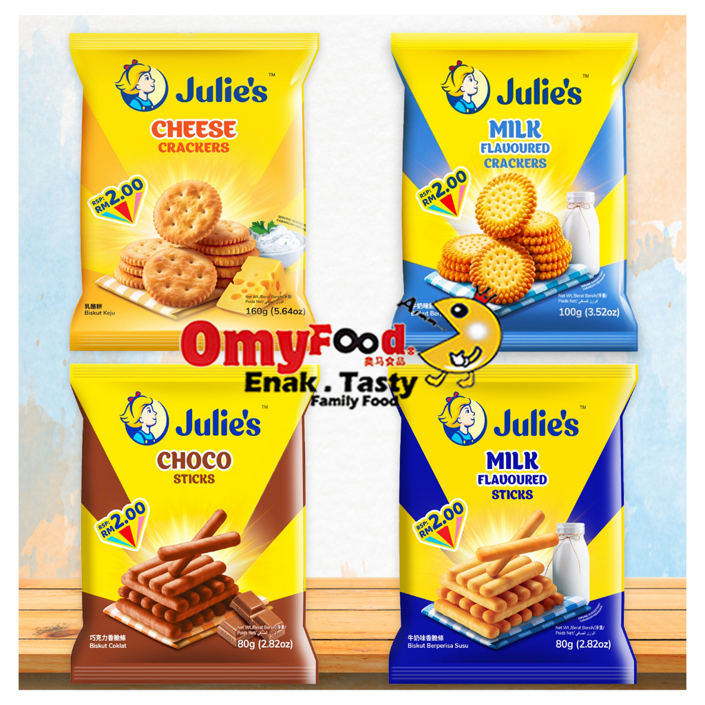 110g / 100g / 80g Julie's Cheese Crackers, Milk Flavoured Crackers ...