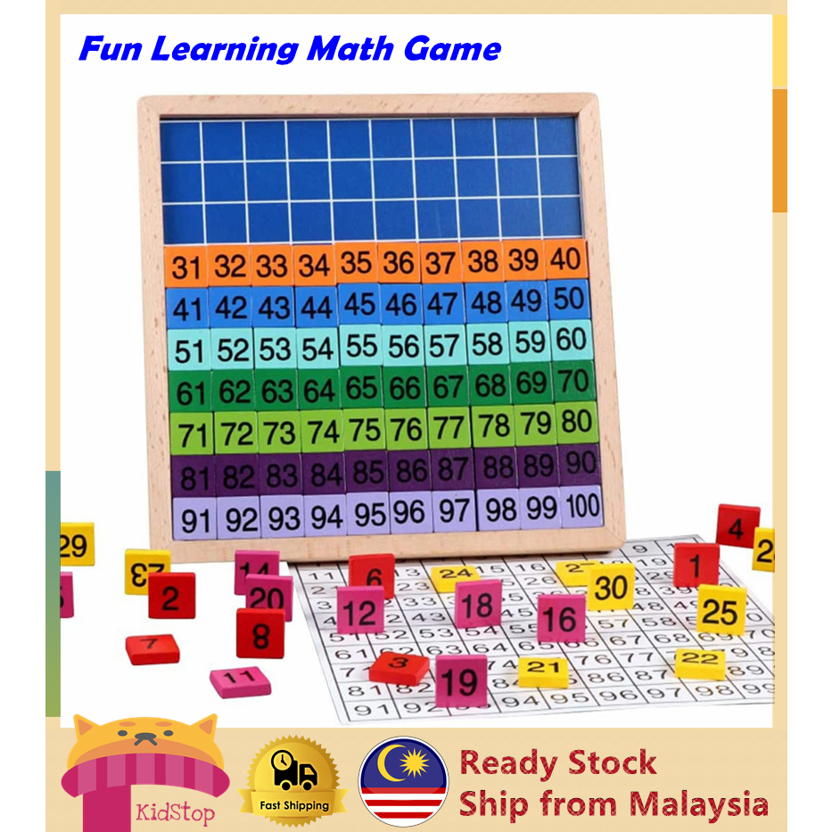Multi-functional 1 to 100 Consecutive Numbers Chart Game Wooden ...