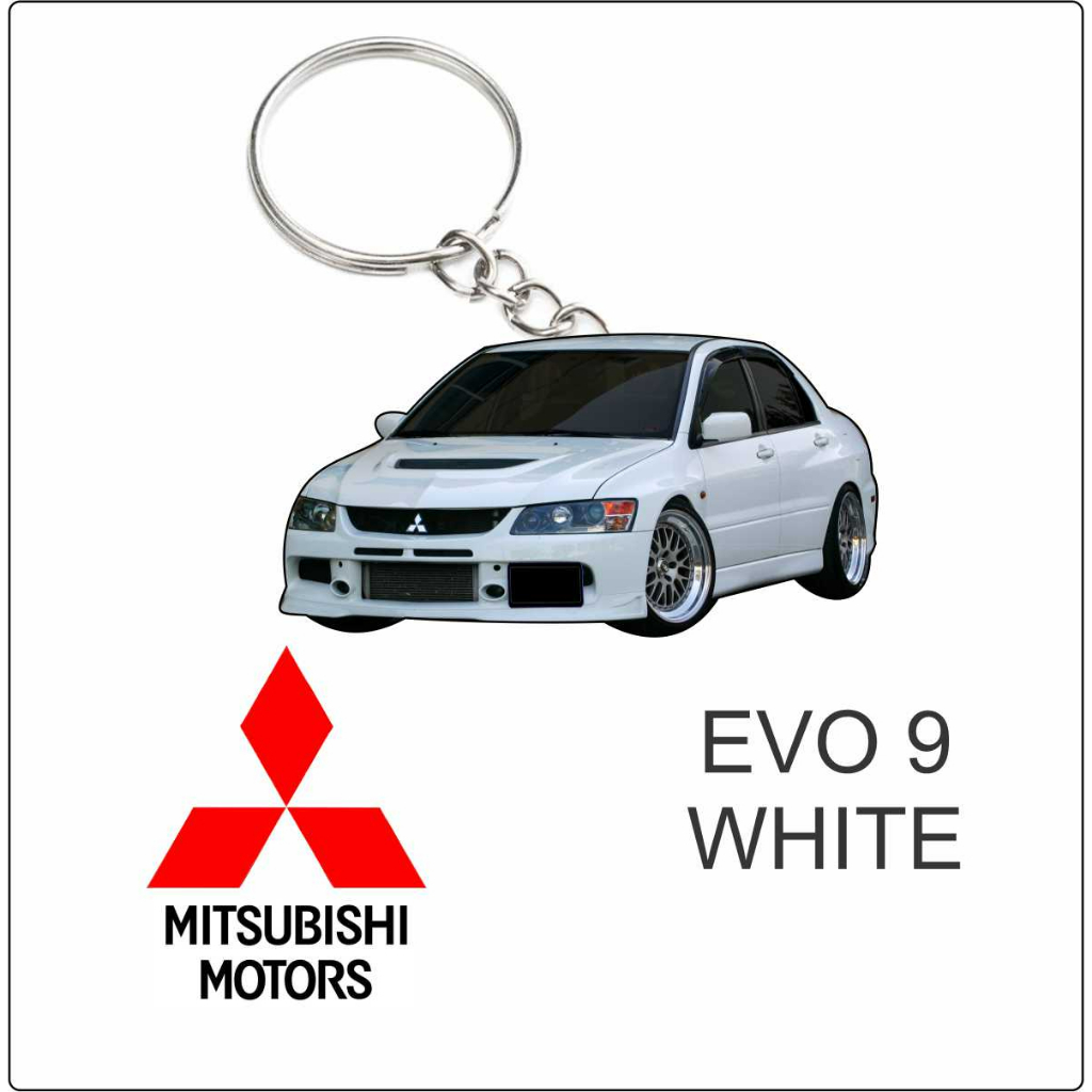 mitsubishi evo 9 white keychain 2d evo putih | Shopee Singapore