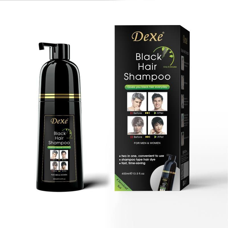 Dexe Black Hair Shampoo 400ml Bottle Hair Dye | Shopee Singapore