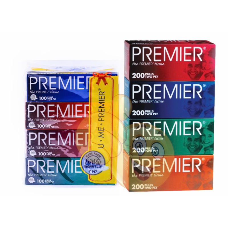 PREMIER Facial Tissue (4 Boxes x 100/200's) | Shopee Singapore