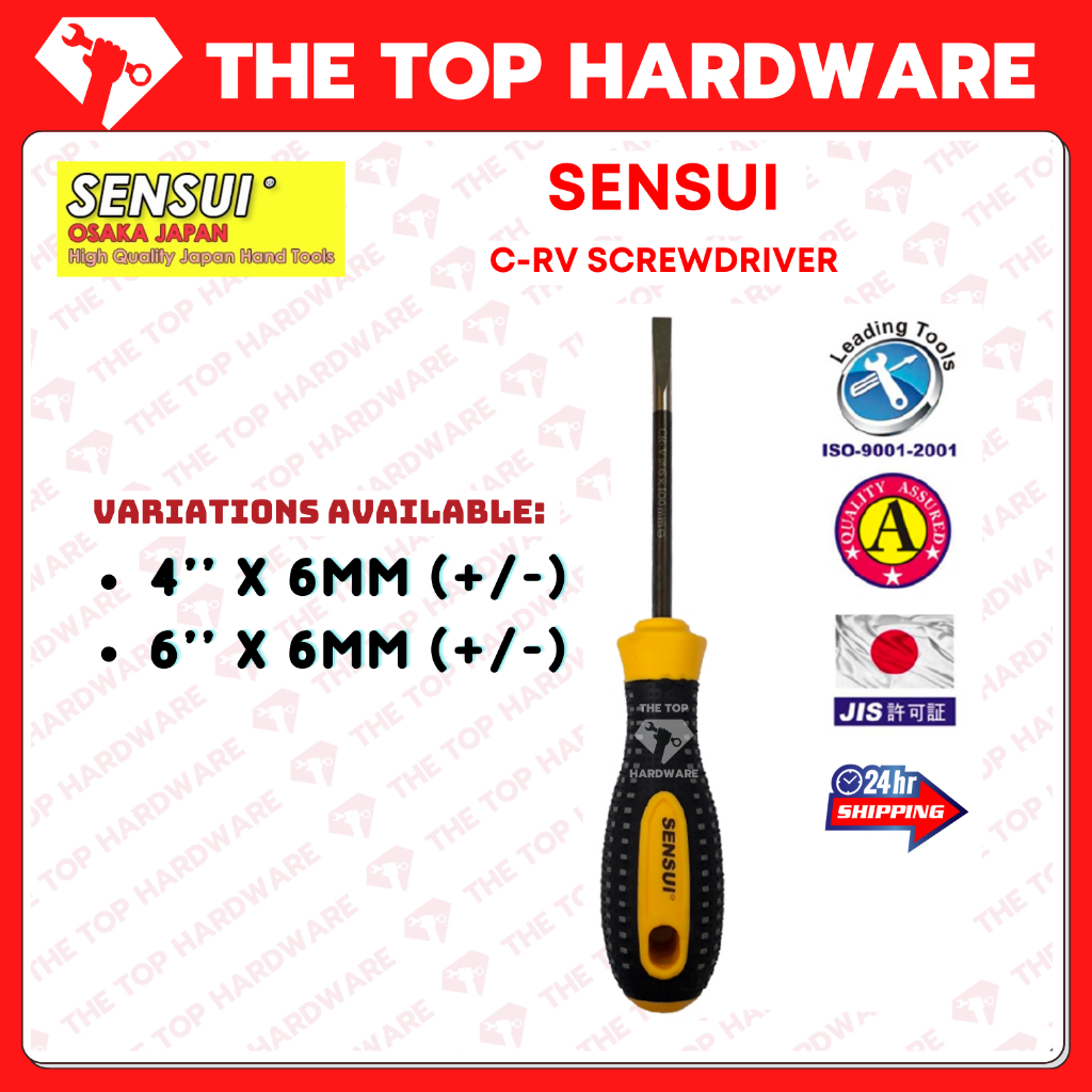 SENSUI POWER SCREWDRIVER MAGNETIC HEAD CR-V 4" X 6MM (+)(-) / 6" X 6MM ...