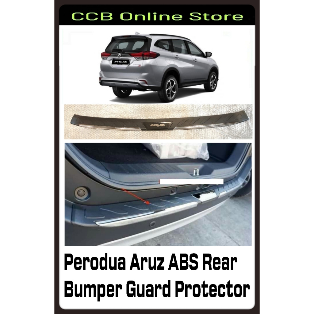 Perodua Aruz ABS Rear Bumper Guard Protector - Black | Shopee Singapore