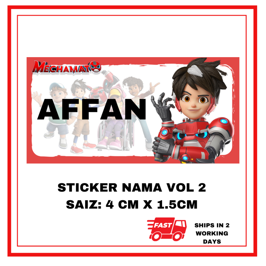 Cartoon Name Sticker stationery Sticker School Goods Sticker taska ...