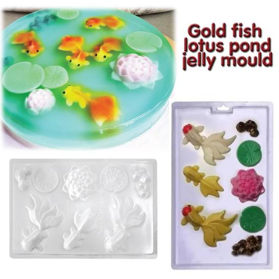 Goldfish Lotus Pond Water Lily Jelly Mold Acuan Jeli Kek Pudding ...