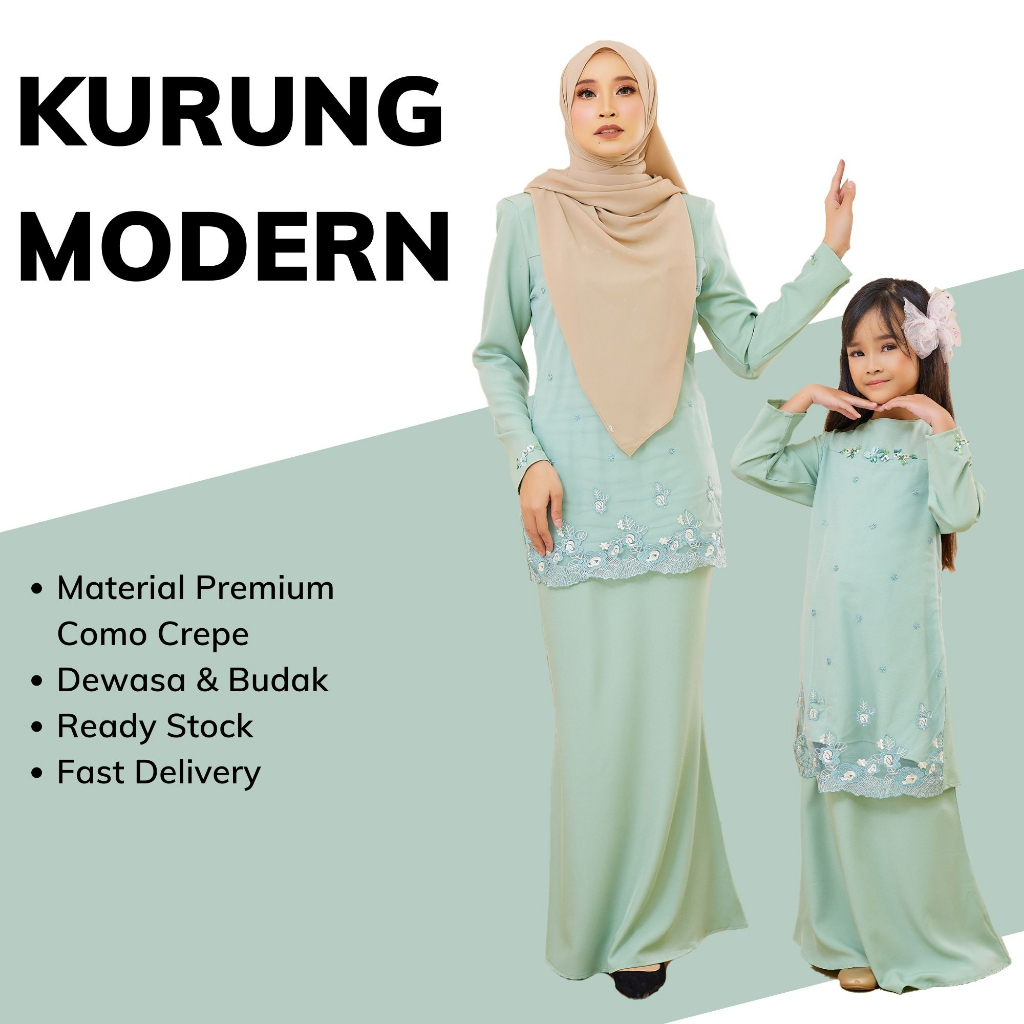 KURUNG MODERN WARNA MINT GREEN / BAJU RAYA 2023 KMB - ( B003KM ...