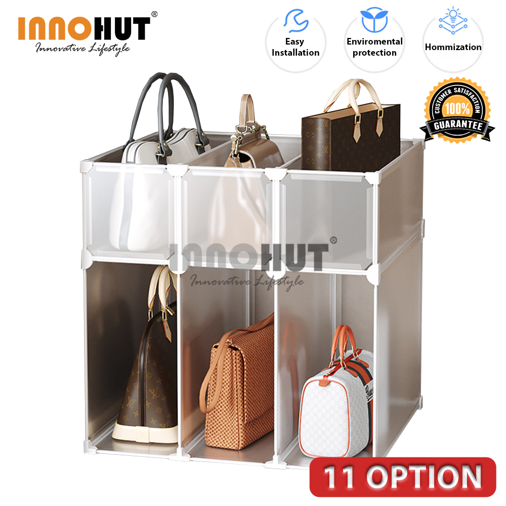 Innohut Multipurpose PP Plastic Bag Storage Shelves Stackable Handbag ...