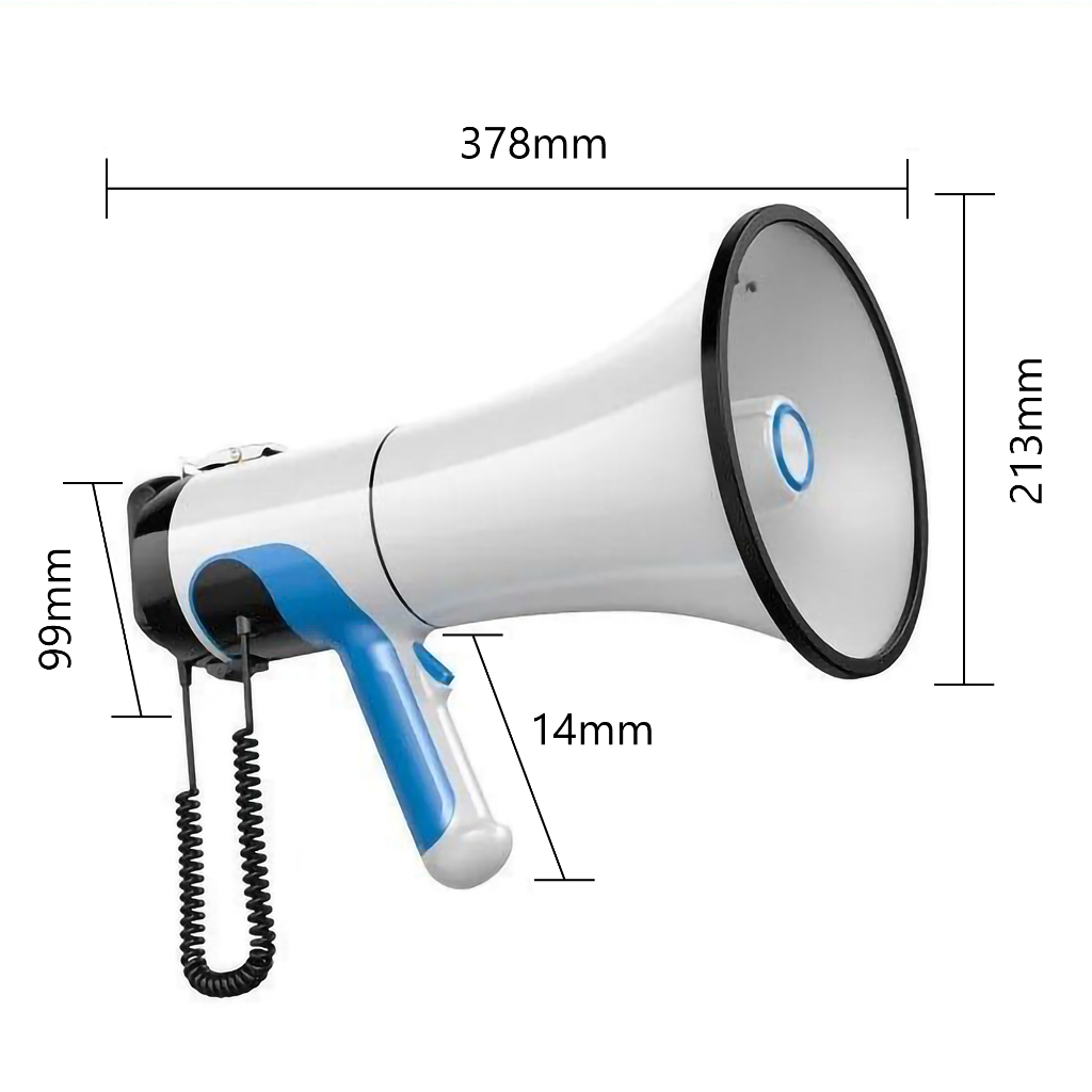 Power Megaphone Loud Hailer Rechargeable Battery Pembesar Suara ...