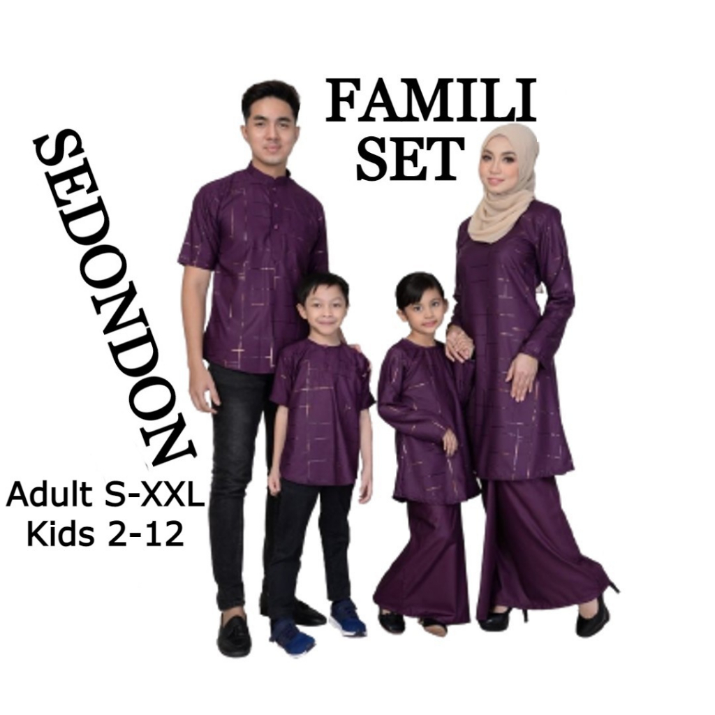 Baju Raya Sedondon Family Set Baju Kurung Mother Daughter and Kurta ...