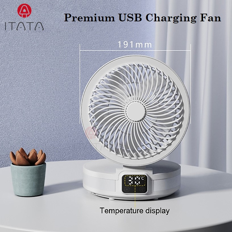 [NEW PREMIUM QUALITY] Rechargeable Circular USB Charging Fan Desktop ...