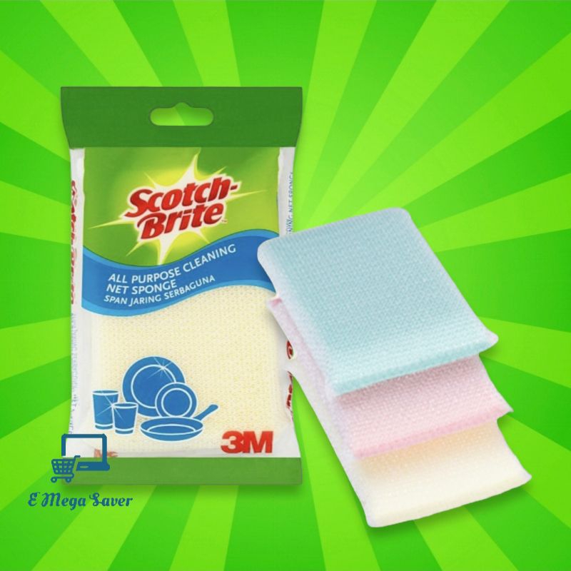 3M Scotch-Brite All Purpose Cleaning Net Sponge (3pieces/pack) | Shopee ...