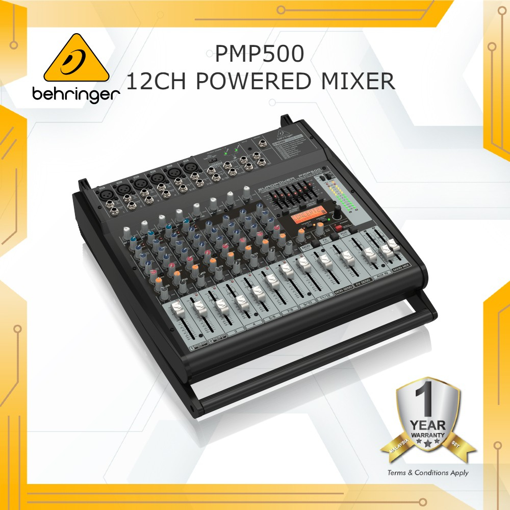 BEHRINGER EUROPOWER PMP500 500-Watt 12-Channel Powered Mixer with FX ...