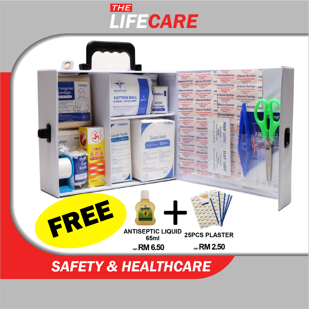 Classic First Aid Kit Box Set For All Purpose School/Home/Office ...