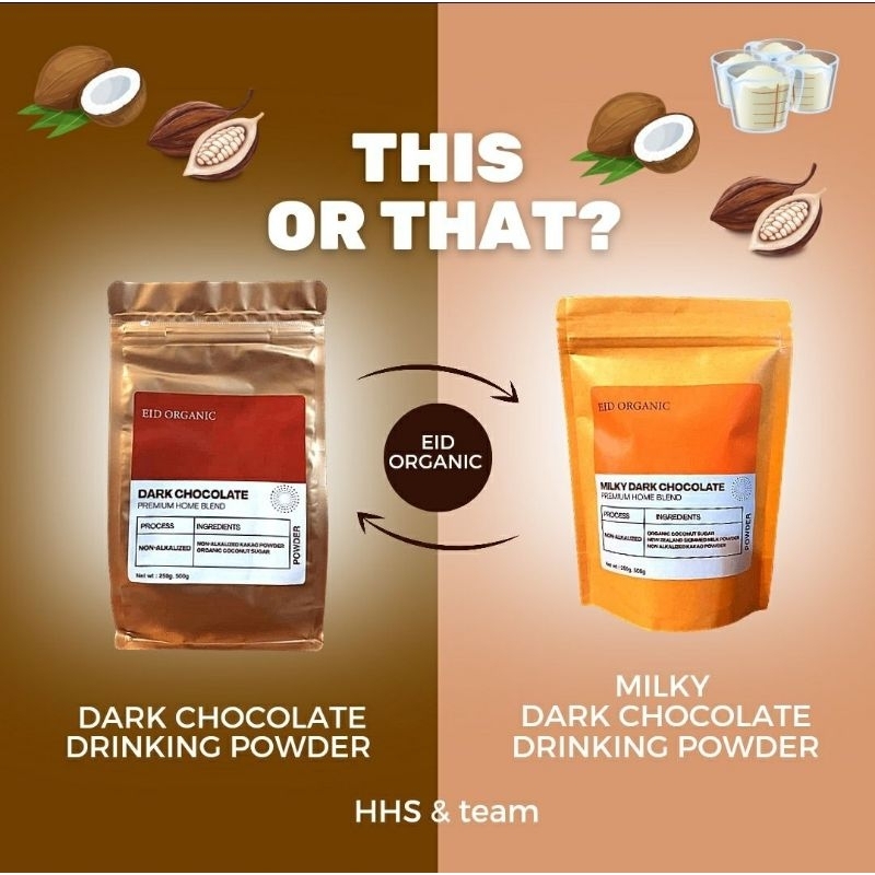 EID ORGANIC DARK CHOCOLATE DRINKING POWDER/MILKY DARK CHOCOLATE ...