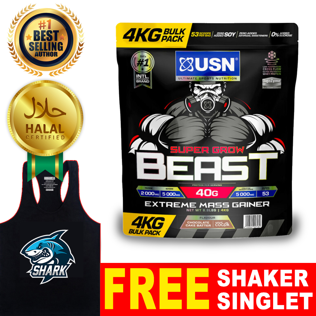 USN Super Grow Beast Extreme Mass Gainer 4kg | Shopee Singapore