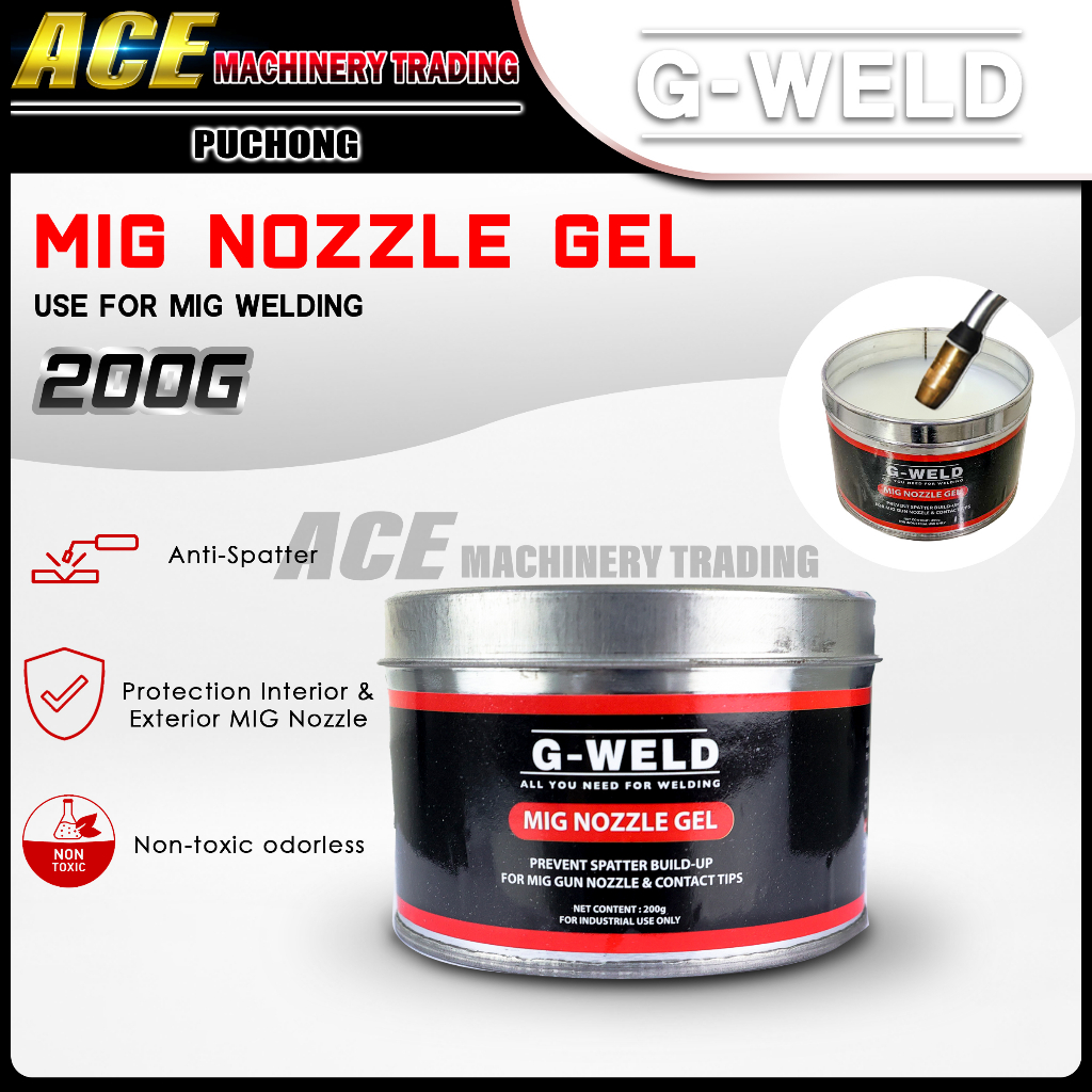 [ G-WELD ] MIG Welding Nozzle Gel 200g Anti-Spatter MIG Torch Nozzles ...