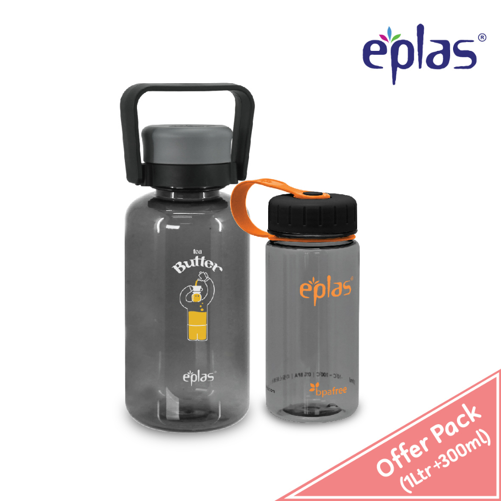 EPLAS OFFER PACK 2 In 1 300+1000ml Water Bottle Set, Drinking Tumbler ...