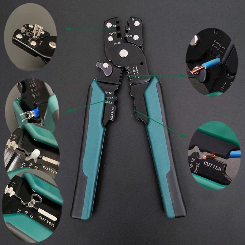multifunction Crimping tool stripper terminal connector plier cable ...