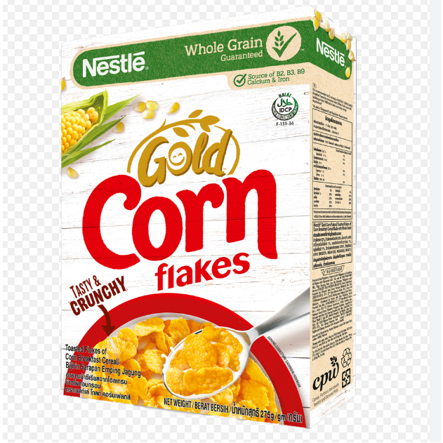 Nestle Corn Flakes Gold Cereal / Corn Chips Gold Grains 500gm | Shopee ...