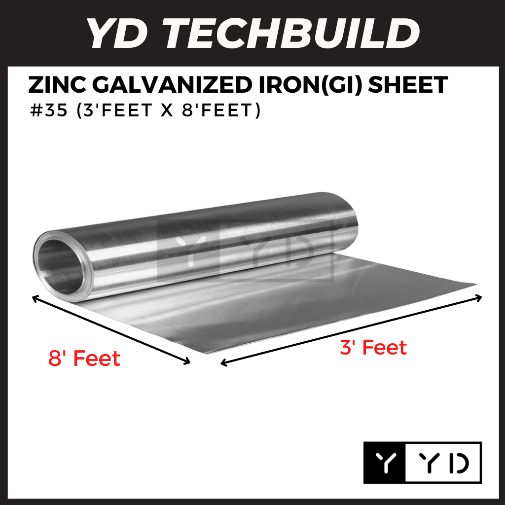 3'x8' Zinc Plain Sheet Roll | Galvanized Iron(GI) Metal 35(0.15mm ...