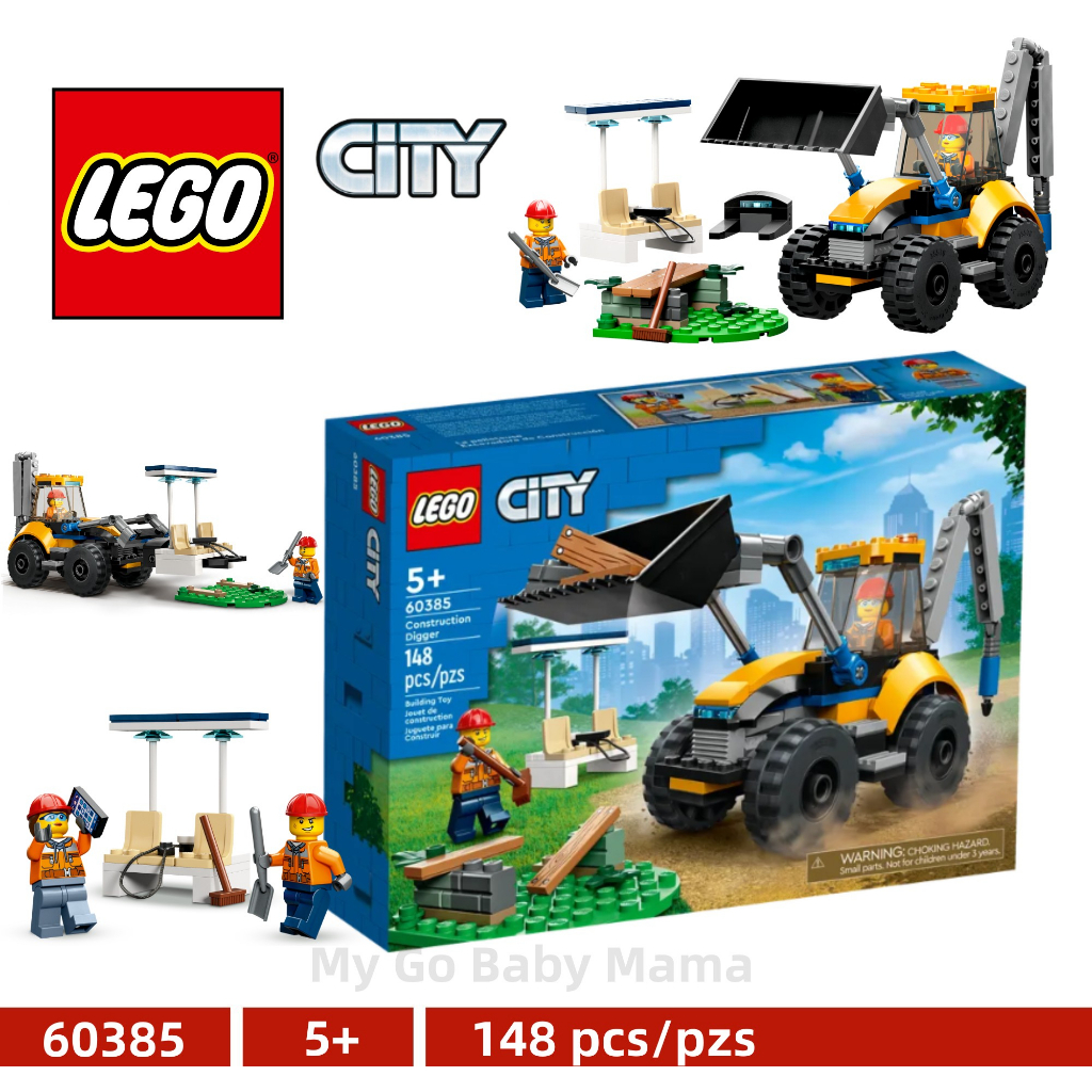 LEGO City 60385 Construction Digger ( 148 pieces ) 5 years + | Shopee ...