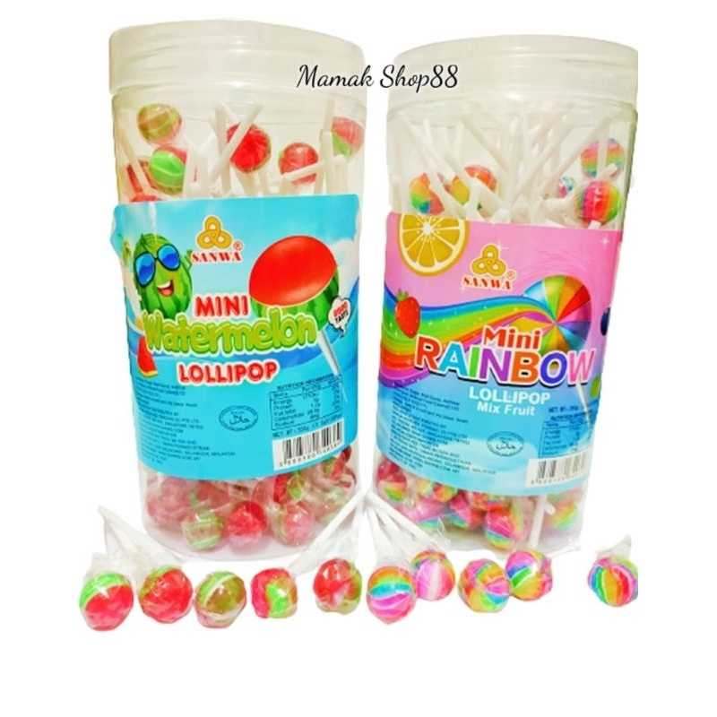 100pcs Mini Rainbow Lollipop / Mini Watermelon Lollipop / Mini Cola ...