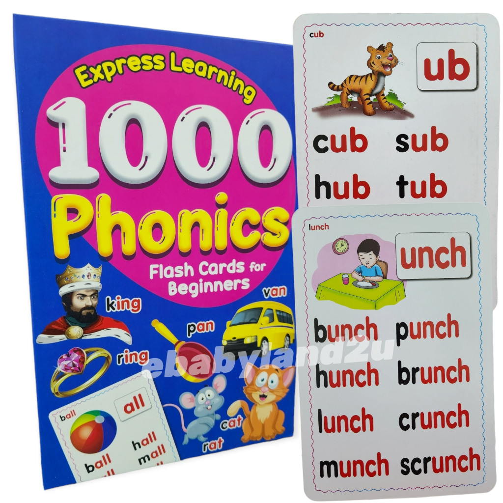 Express Learning1000 Phonics Flash Cards For Beginners Preschool ...