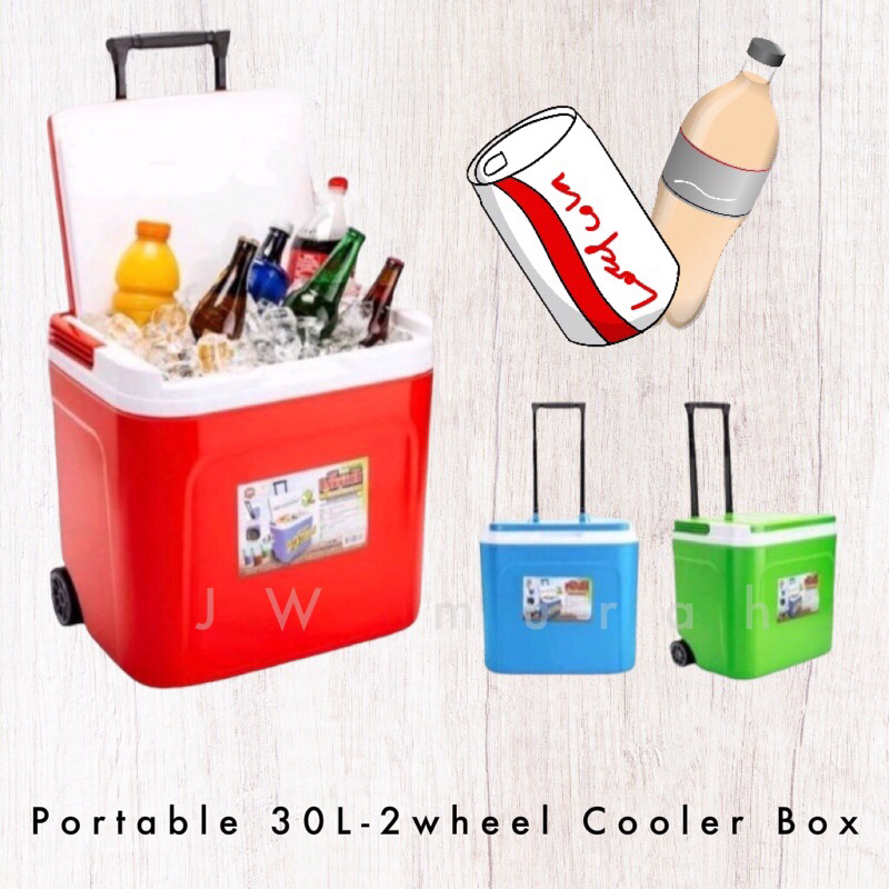 30 Liter Express Portable 2-Wheel Cooler Box[Lugagge Type]•Cooler Ais ...
