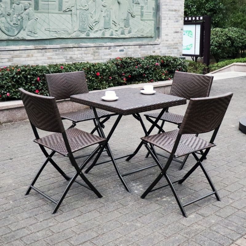 Outdoor rattan folding table, 藤条折叠桌separate table. Outdoor woven rattan ...