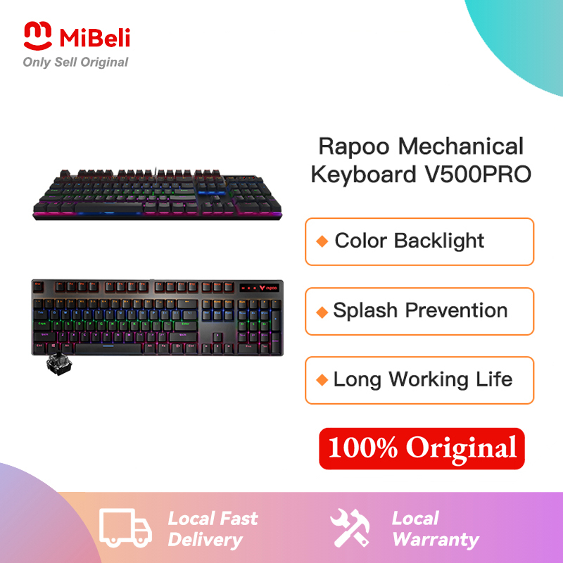 Rapoo Mechanical Keyboard V500 Pro Wired Gaming Keyboards 104 Keys ...