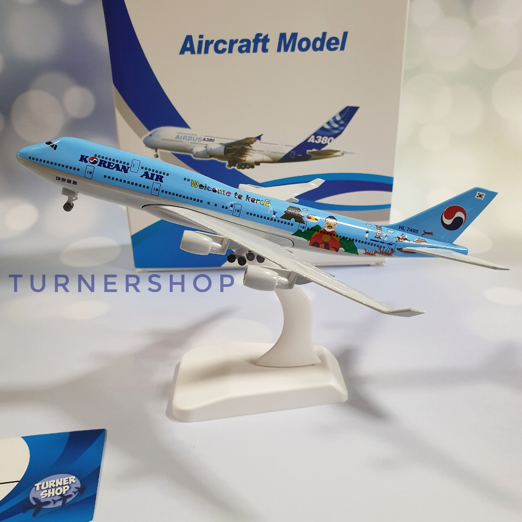 Korean Air B747-400 VISIT KOREA Aircraft Model Die-cast Metal Airplane ...