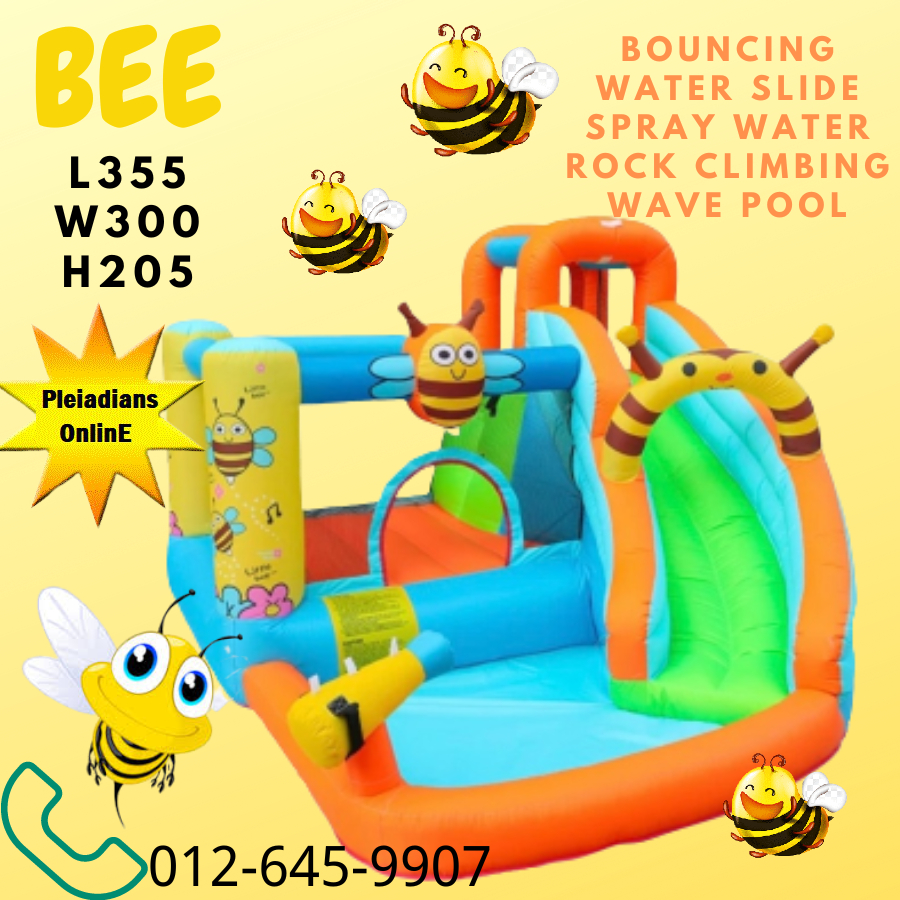Bee Water Slide Pool Bounce House Aquapark Bouncer Jumping Castle Kids Baby Mom Blow Jualan ...