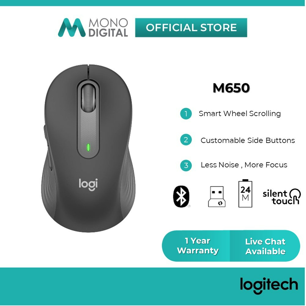 Logitech M650 Signature Wireless SilentTouch Mouse | Shopee Singapore