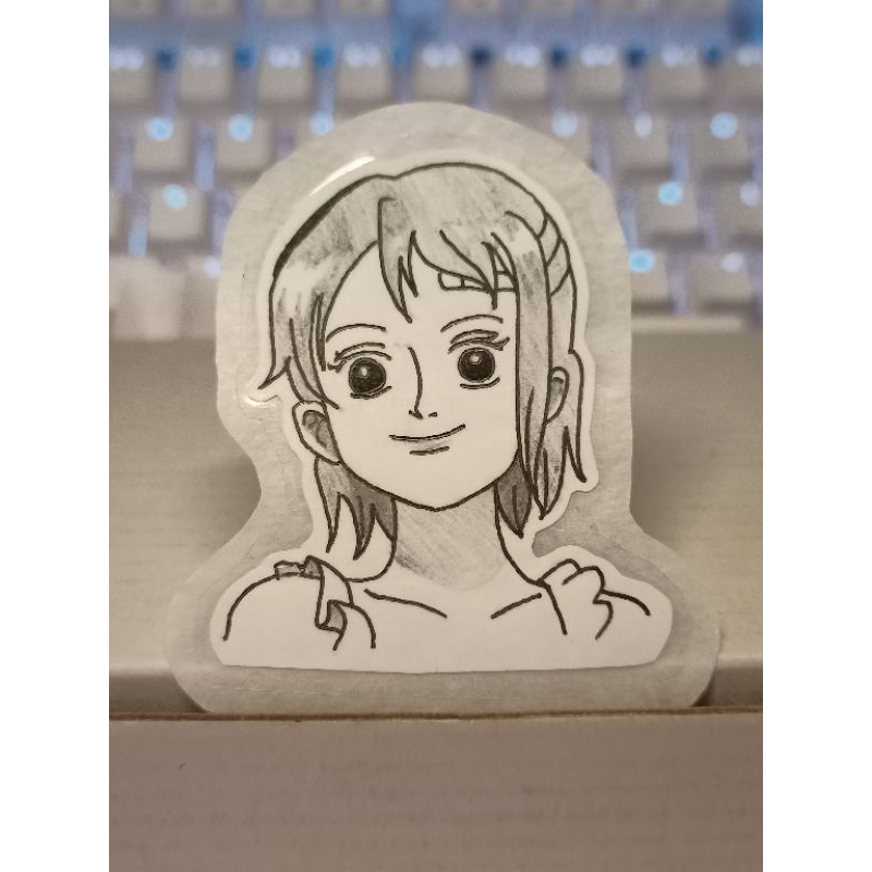 nami one piece | handmade anime stickers for | black and white | Shopee ...