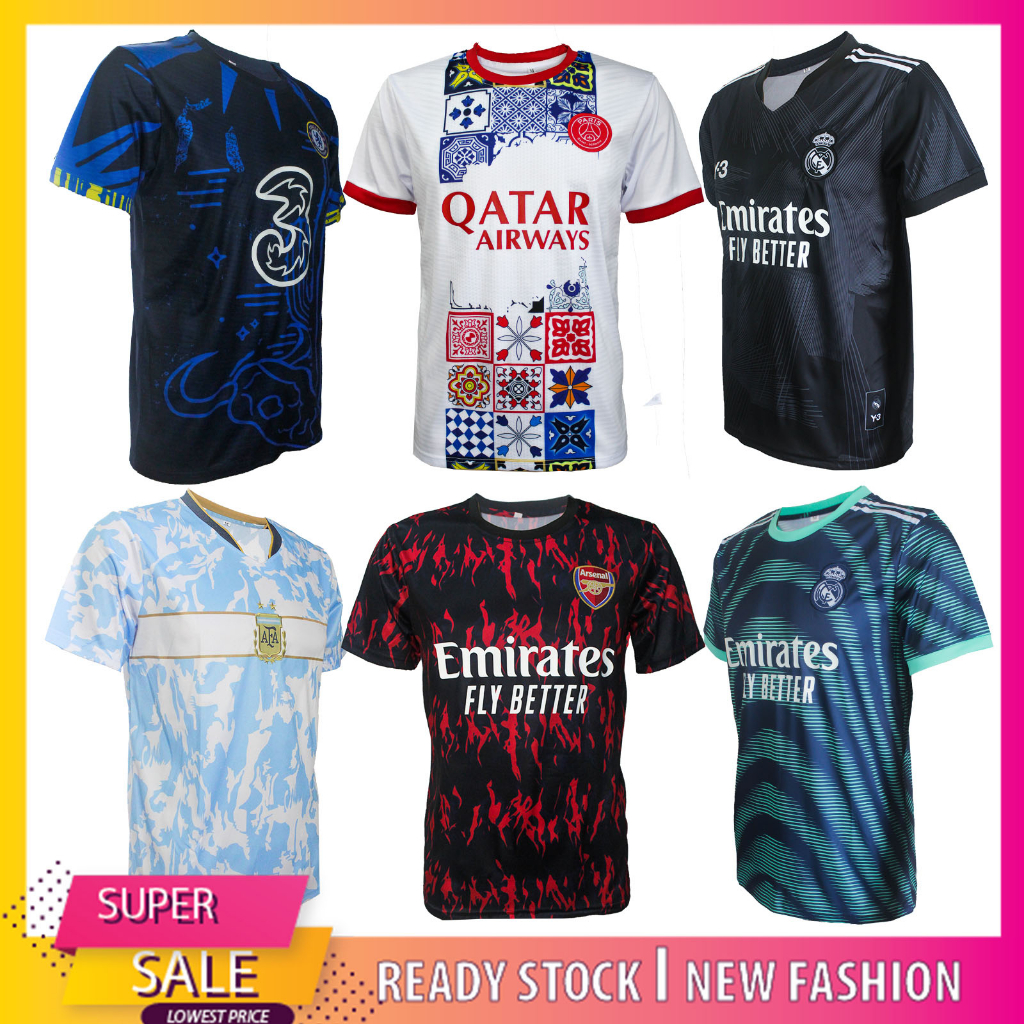 MEN JERSEY T-SHIRT SOCCER CLUB FOOTBALL NEW SEASON (BAJU JERSI LELAKI ...