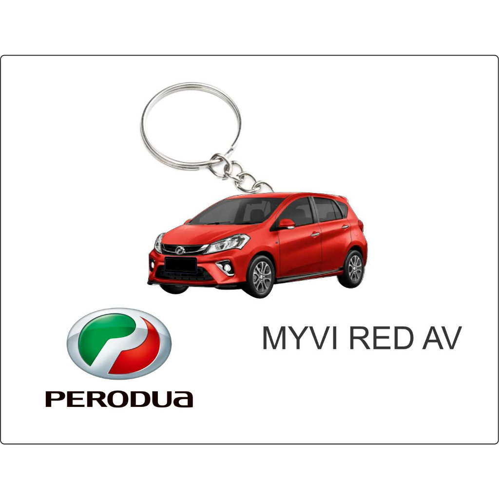 Perodua myvi red 2019 av keychain (2d) | Shopee Singapore
