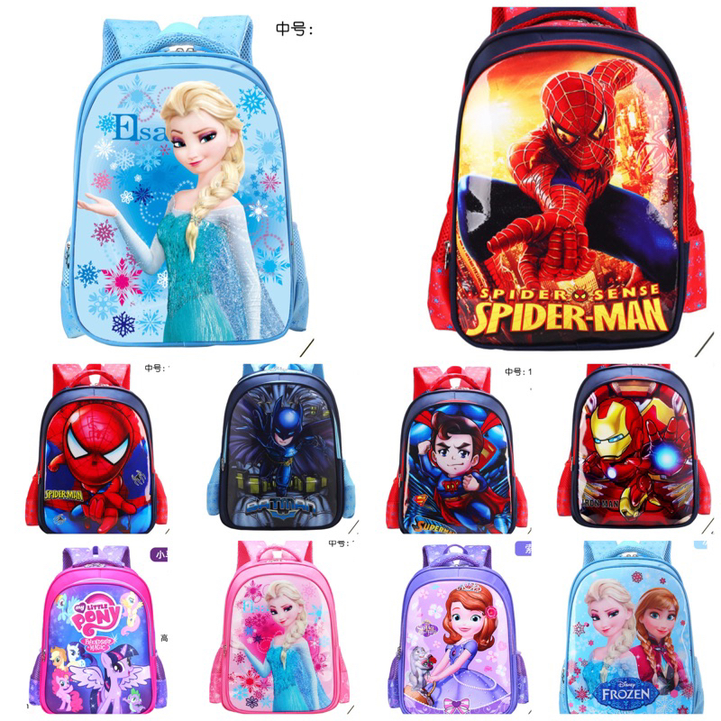 Frozen Anna Elsa Bag Spiderman Avengers Bag Primary School Girls ...