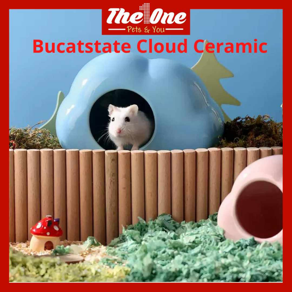 Bucatstate Hamster Cloud Ceramic Hideout House Dwarf Syrian Ceramic ...
