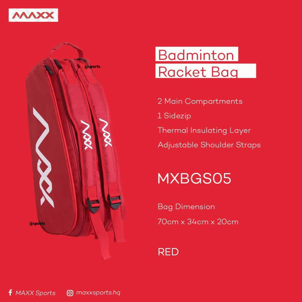 MAXX Tournament Bag RED (MXBGS05) | Shopee Singapore
