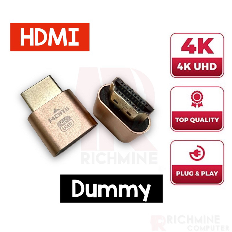 HDMI Virtual Display Emulator Adapter Dummy GPU Mining Teamview AnyDesk ...