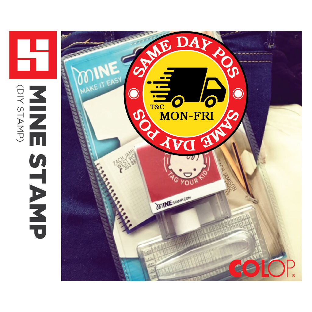 Mine Stamp Waterproof Fabric Name Chop/Textile Pemanent DIY Clothing ...