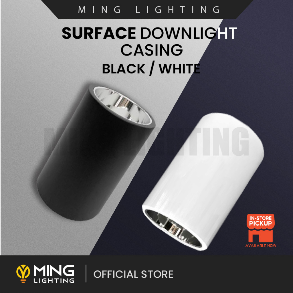 SURFACE DOWNLIGHT ROUND BLACK WHITE CASING ONLY | Shopee Singapore