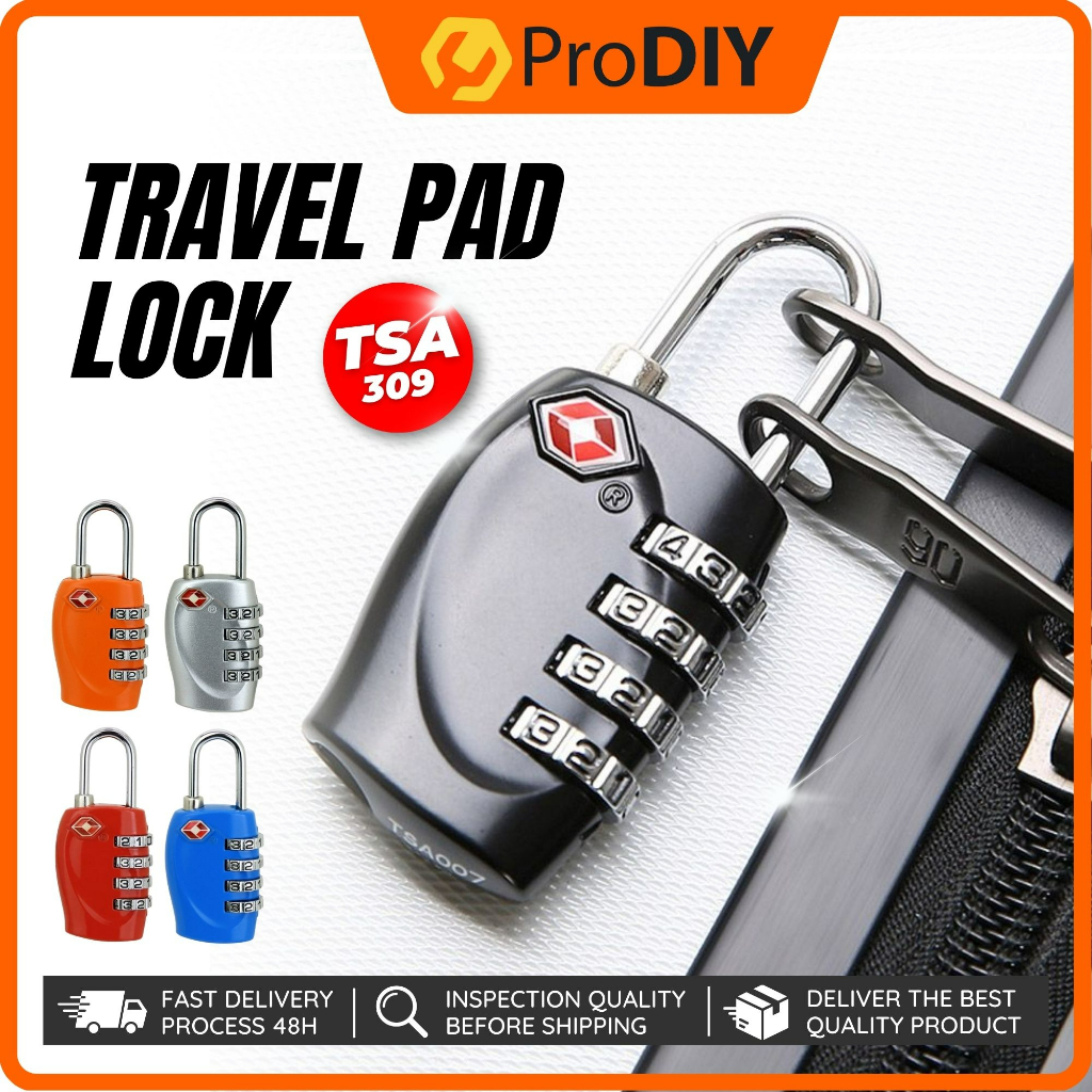 Newest Travel Safe 4 Digit Combination Steel Luggage Lock Padlocks TSA ...