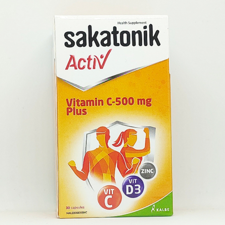 Sakatonik Activ Vitamin C 500mg Plus Vitamin D3 & Zinc (30 capsules ...