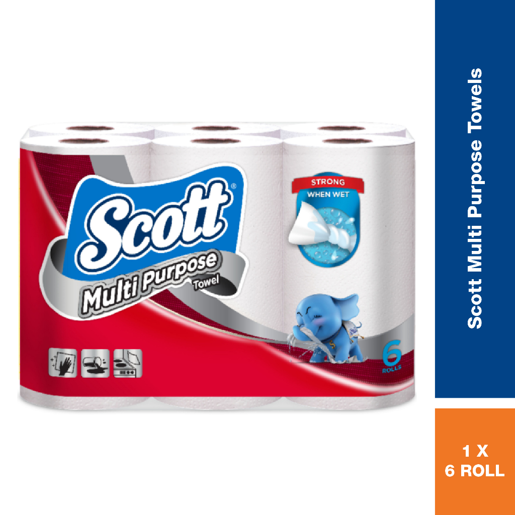 Scott Multi Purpose Kitchen Towel Tissue 1 Pack (6 Roll) | Shopee Singapore