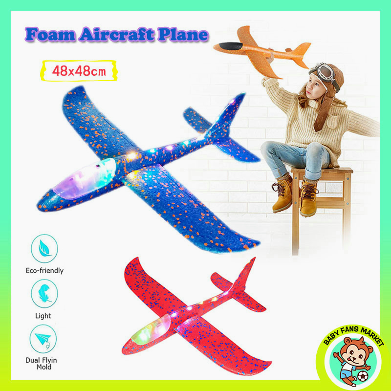 LED Airplane Kids Toy Hand Throw Flying Glider Foam Plane for Kids ...