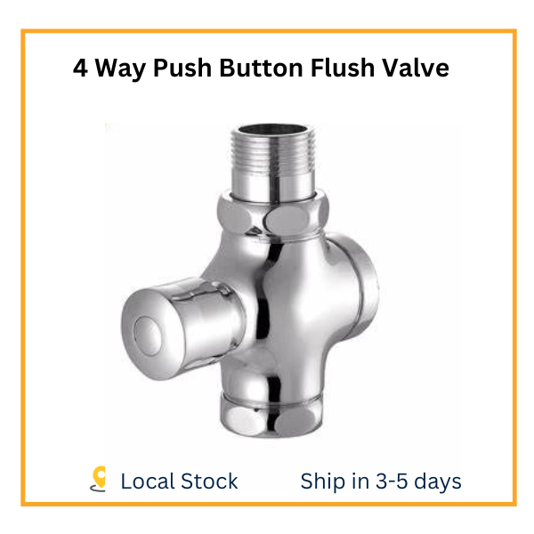 4 Way Wall Mount Push Button Time Delay Flush Valve Adaptor Flush ...